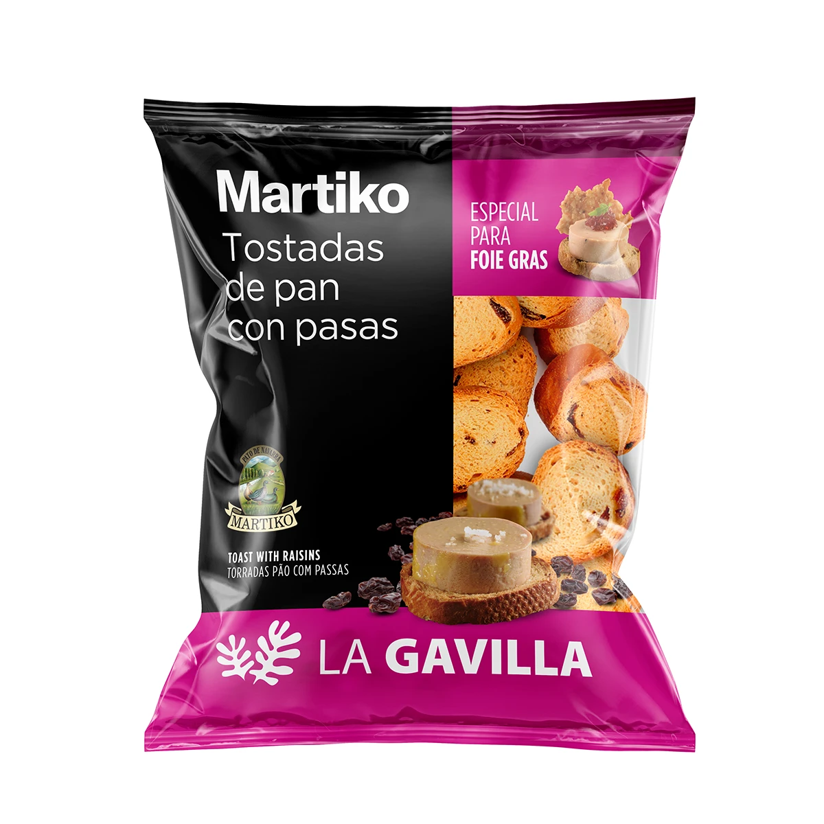 Tostadas de pan con pasas 100 g | Martiko